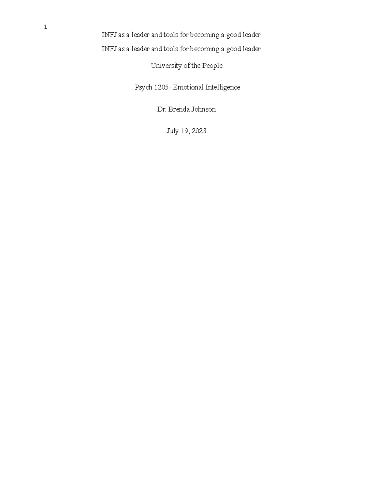 Pscyh 1504 W.A 5 - Coursework - PSYC 1205 - UoPeople - Studocu