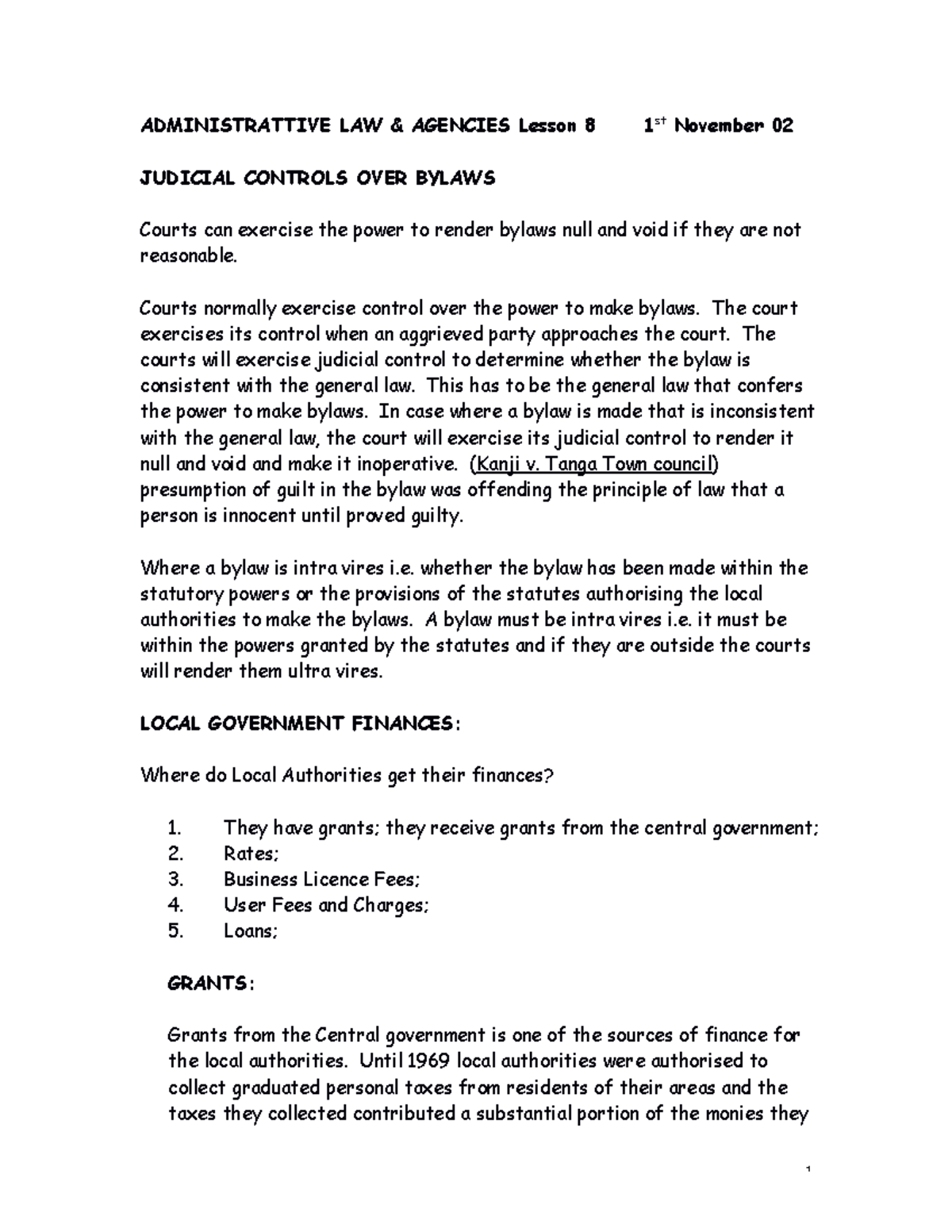 Administrattive LAW Lesson 8-1 - ADMINISTRATTIVE LAW & AGENCIES Lesson ...