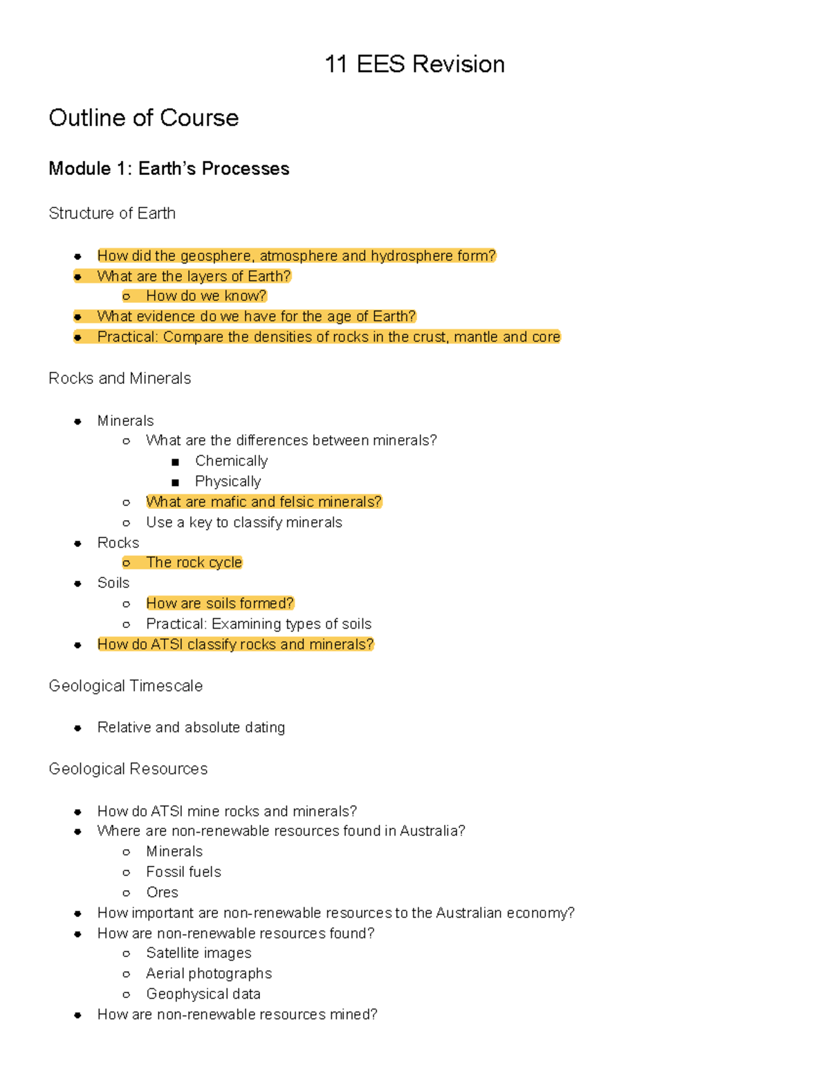 11 EES Simplified Syllabus - 11 EES Revision Outline of Course Module 1 ...
