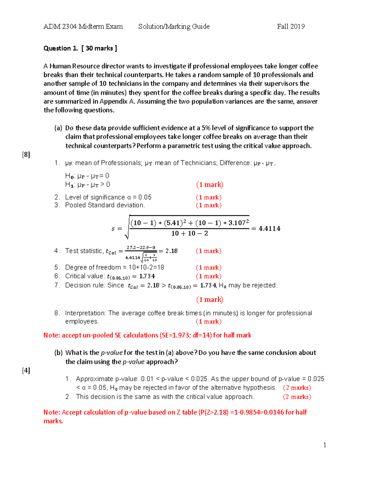 Midterm Fall 2019 - Warning: TT: undefined function: 32 Question 1. [ 30 marks ] A Human ...