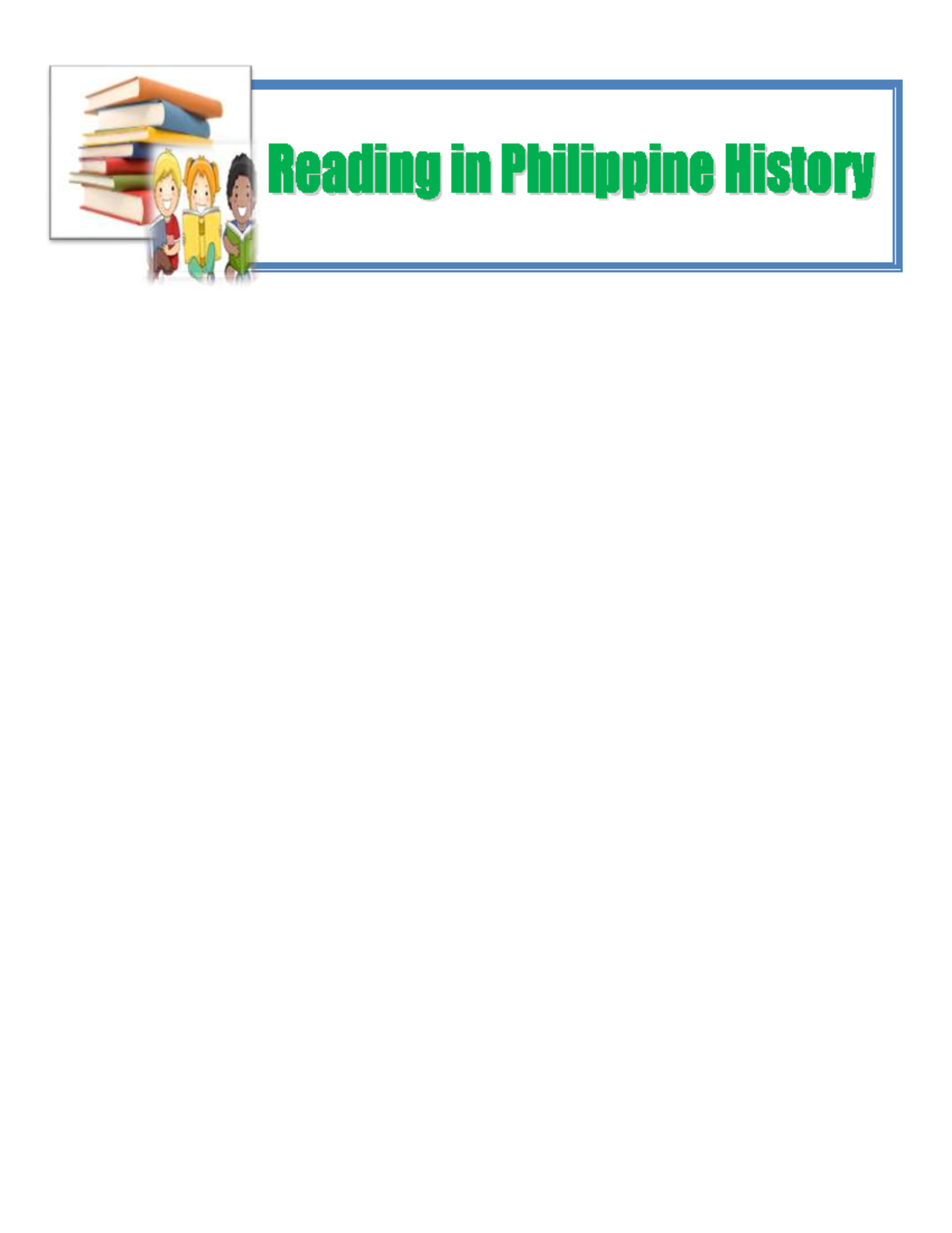 GFranca GEHI 221 Readings in Philippine History - Table of Contents ...