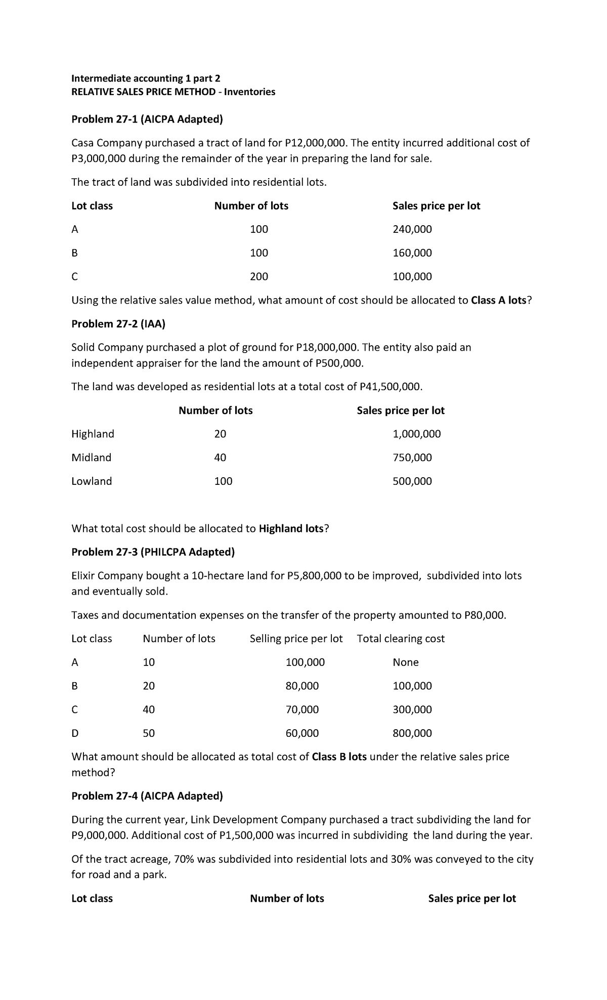 Sales-price-method - mr. cruz - Intermediate accounting 1 part 2 ...