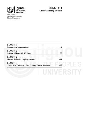 BEGE -142 assignment - Under standing drama - BEGE-142: Understanding ...