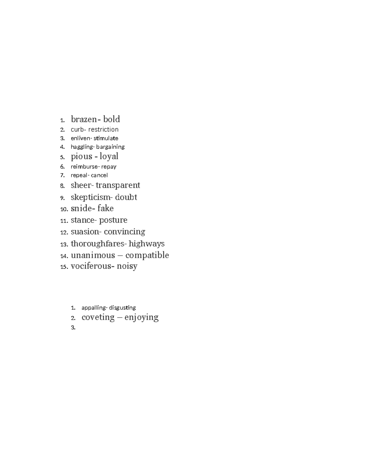 Flees - kqjsijoqs - Art Appreciation - 1. brazen- bold 2. curb ...