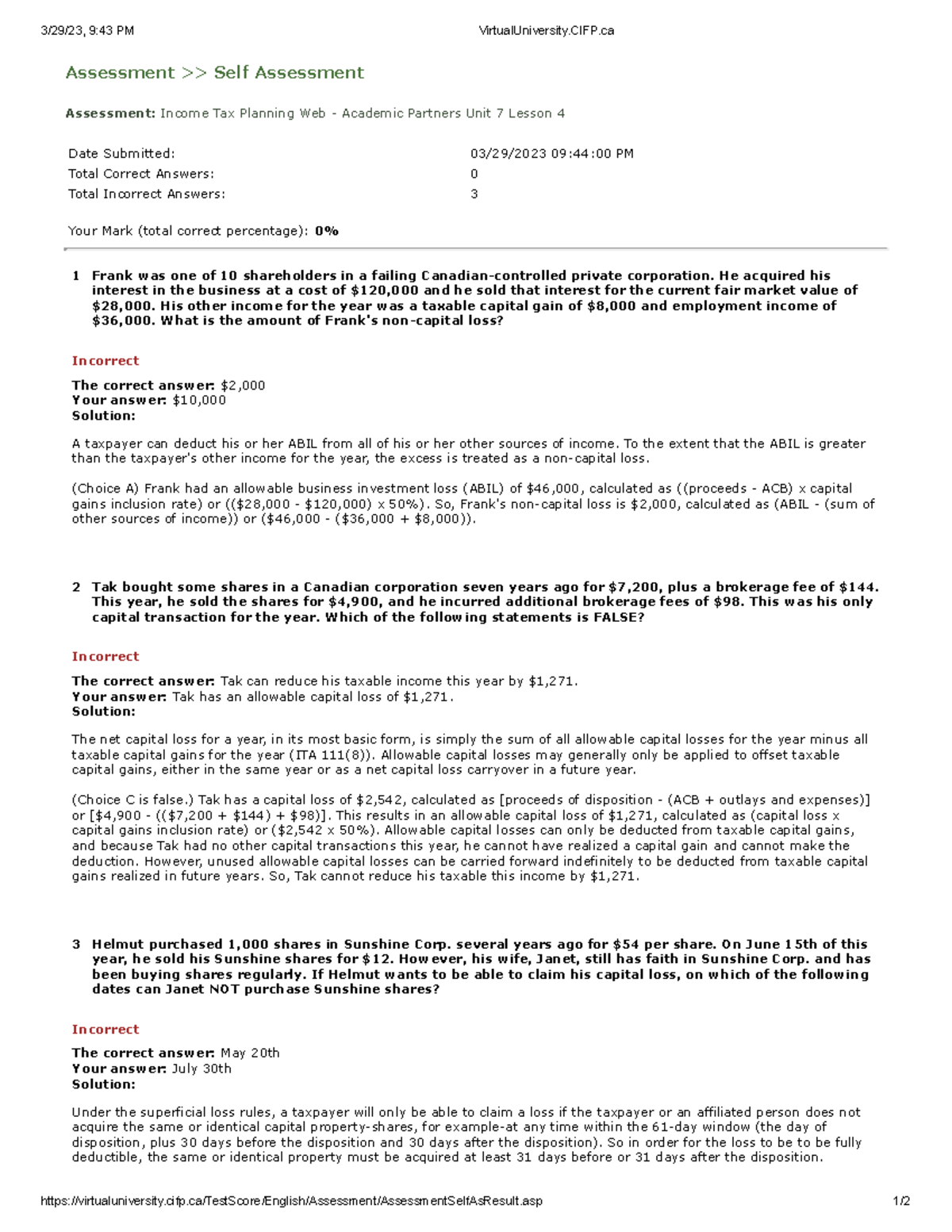 Unit 7 - Lesson 4 - Tax assessment - 3/29/23, 9:43 PM VirtualUniversity ...