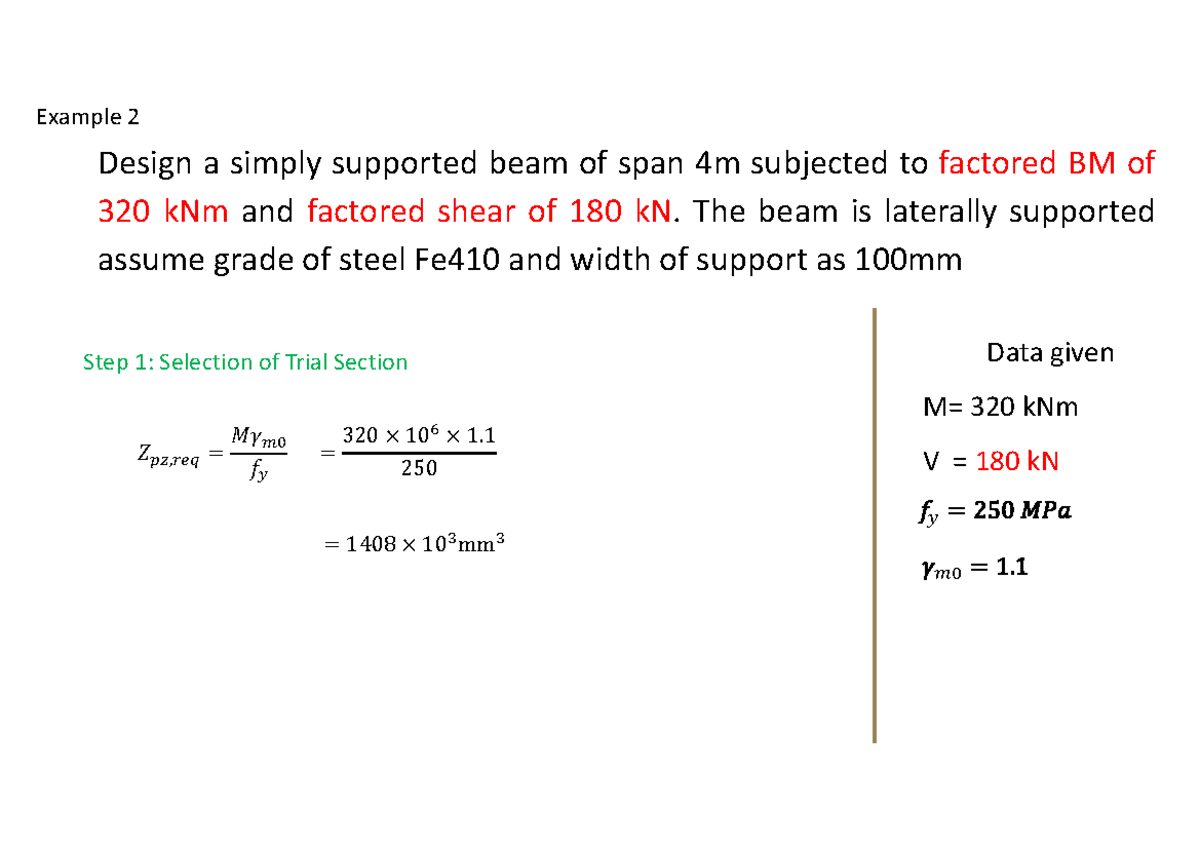 Module 4 laterally supported beam design note - Design a simply ...
