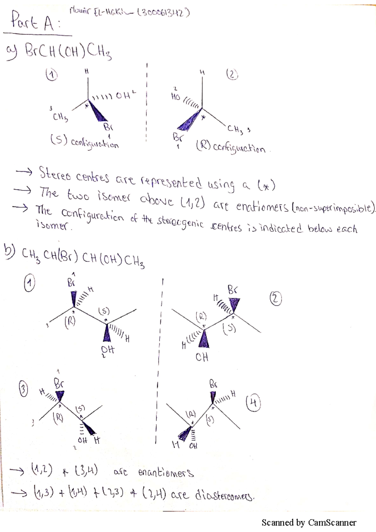 Stereochemistry assignment - CHM1321 - uOttawa - Studocu
