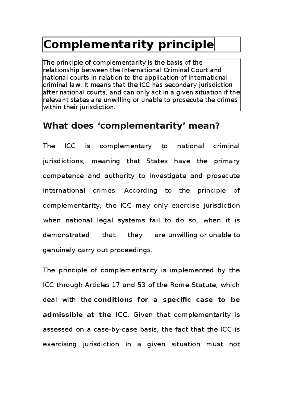Complementarity - Summary - Complementarity principle The principle of ...