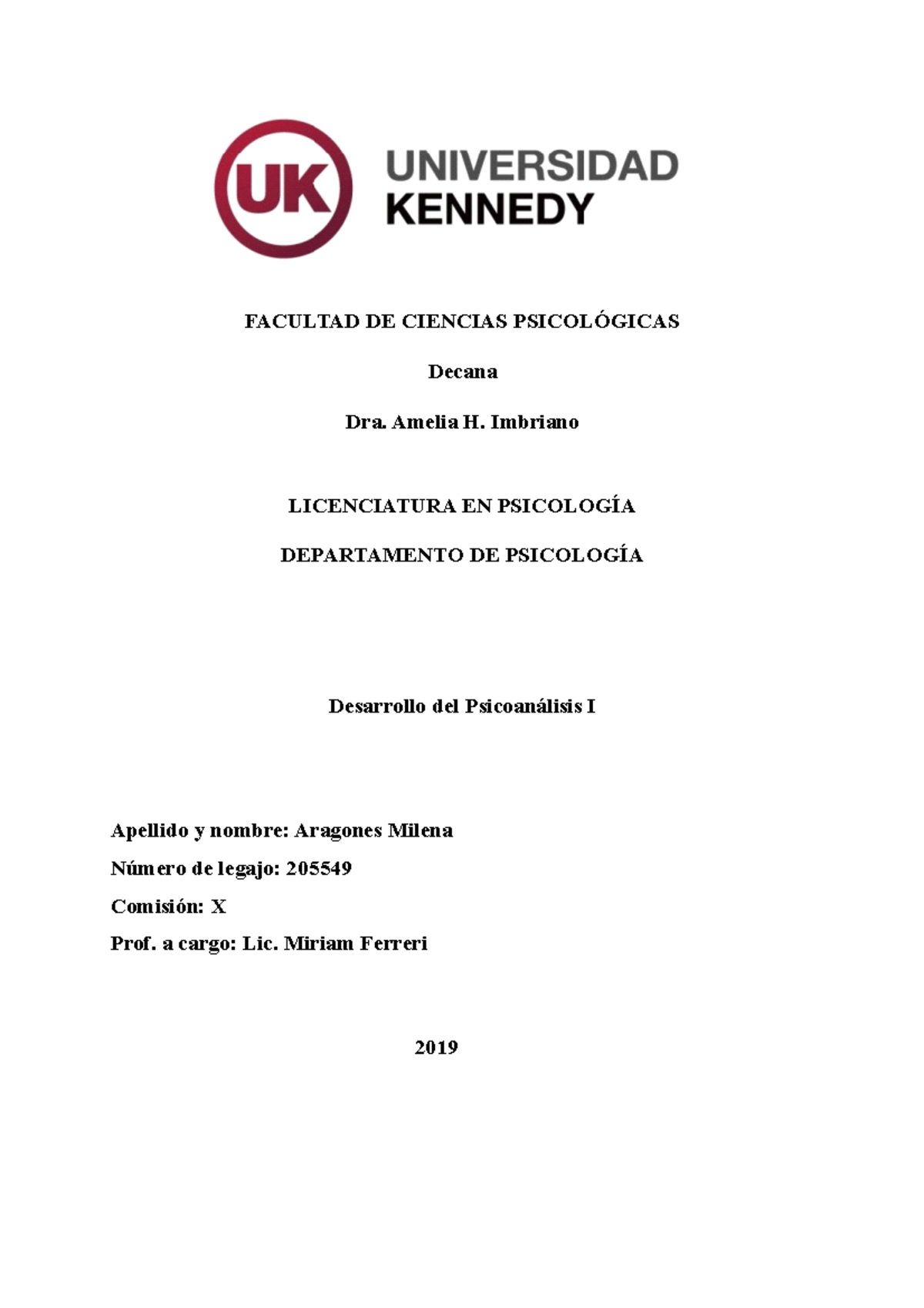 Esquema Lambda y el Gran Otro - FACULTAD DE CIENCIAS PSICOLÓGICAS ...