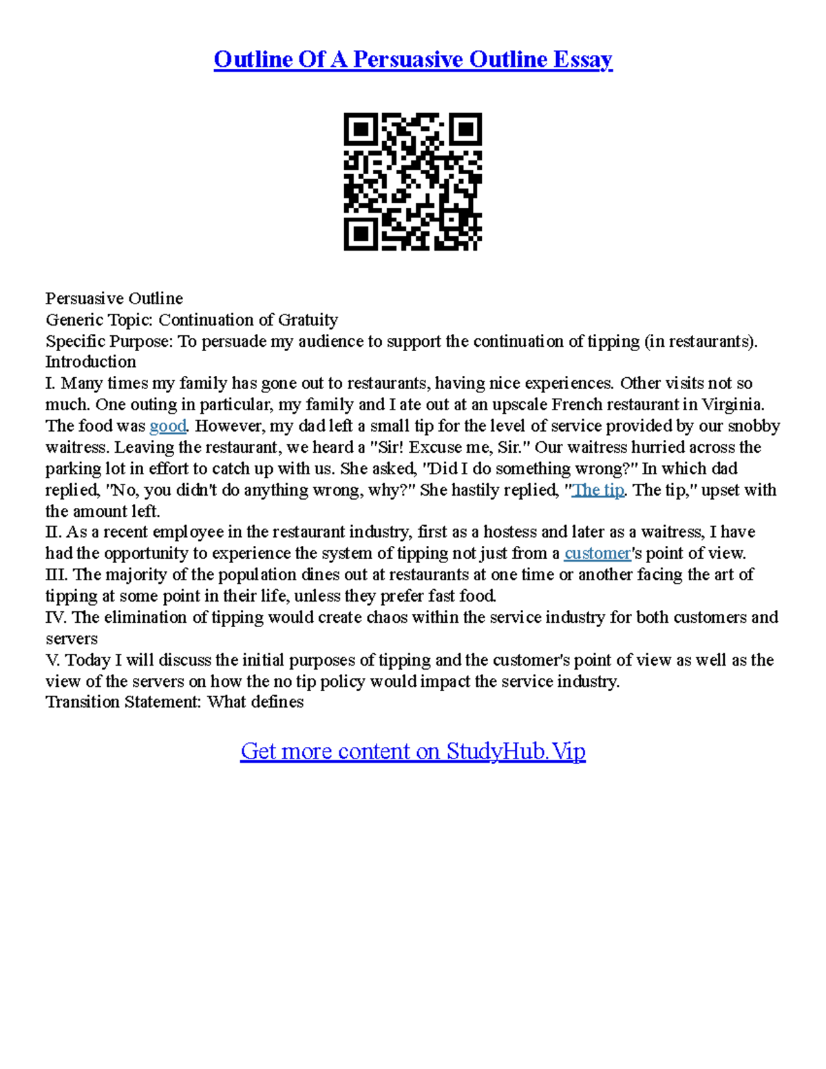 Outlines For Persuasive Essays - Outline Of A Persuasive Outline Essay ...