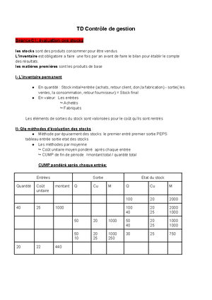 TD ABC contrôle de gestion - Studocu