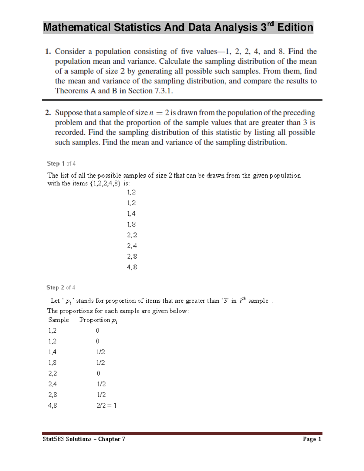Pdfcoffee - free - probability and statics - Mathematical Statistics ...