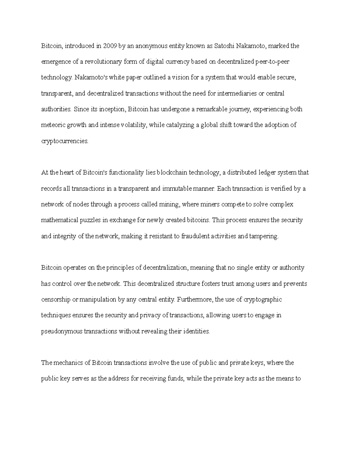 Bitcoin, introduced in 2009 by an anonymous entity known as Satoshi ...