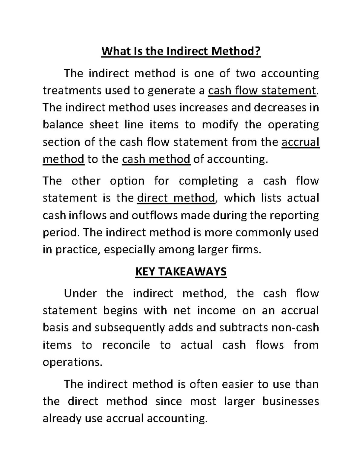 What Is the Indirect Method - The indirect method uses increases and ...