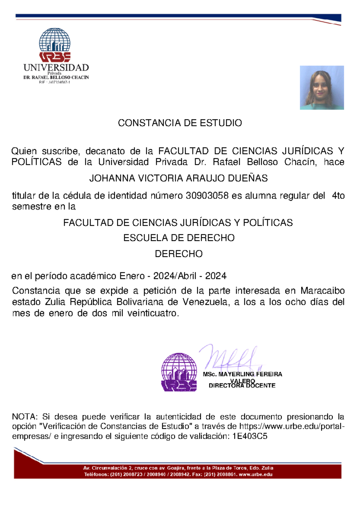 Constancia de estudio - mmmm - CONSTANCIA DE ESTUDIO Quien suscribe ...
