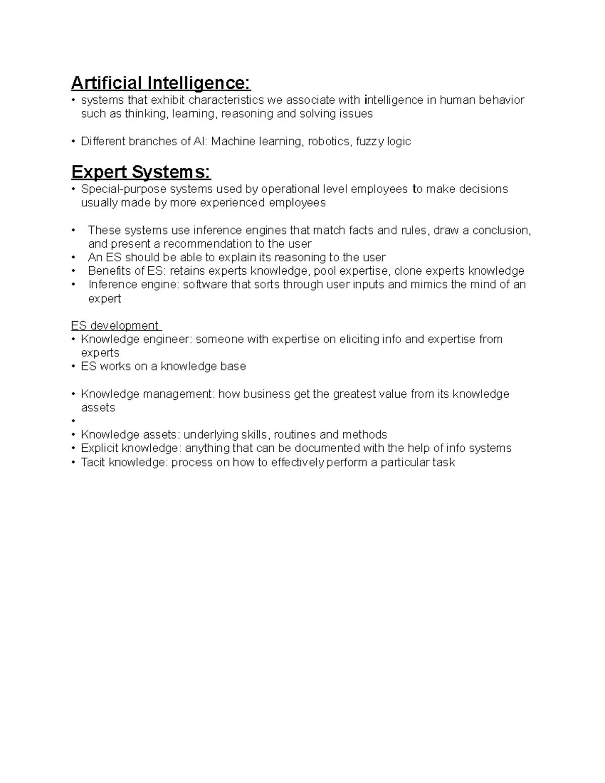 AI and expert systems - Artificial Intelligence: systems that exhibit ...