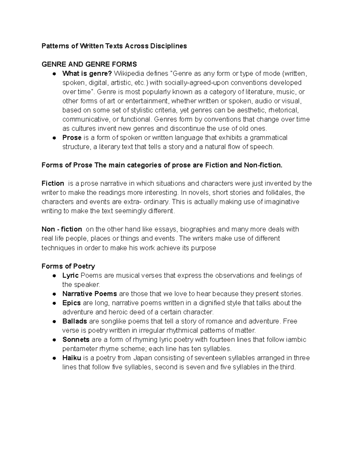 Reading and writting rev - Patterns of Written Texts Across Disciplines ...