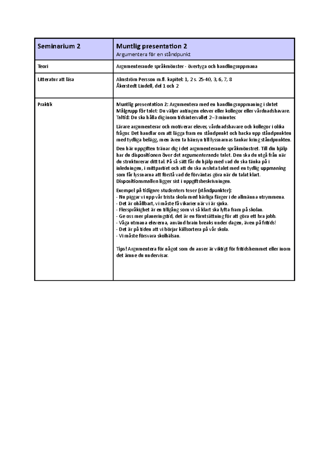 Muntlig uppgift 2; Intellectio 2 grund - fri - Seminarium 2 Muntlig ...
