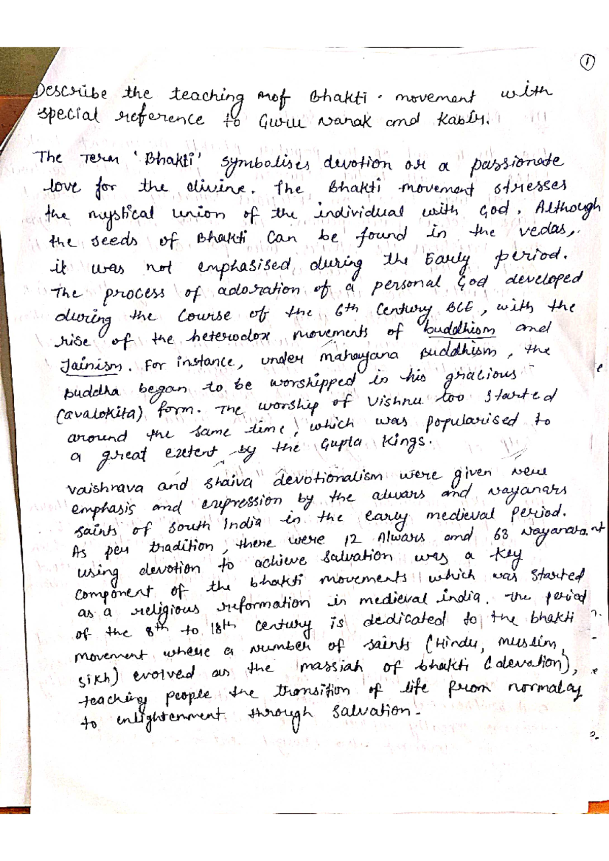 Bhakti movement - 22518 - Studocu