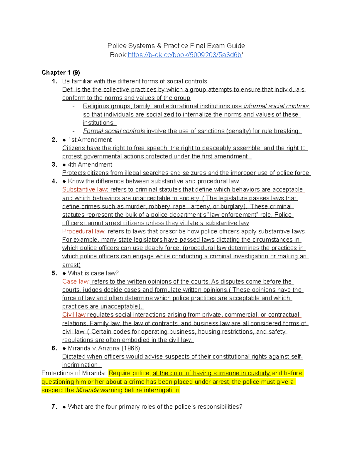 Police Systems & Practice Final Exam Guide - Police Systems & Practice ...