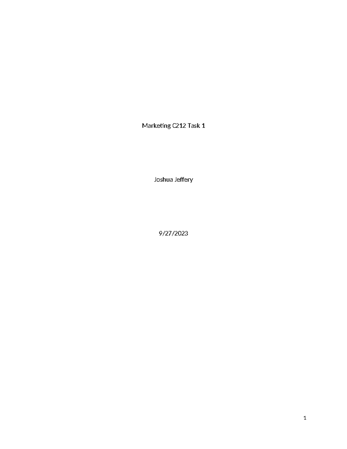 C212 Task 1 - Marketing C212 Task 1 PASSED - Marketing C212 Task 1 ...
