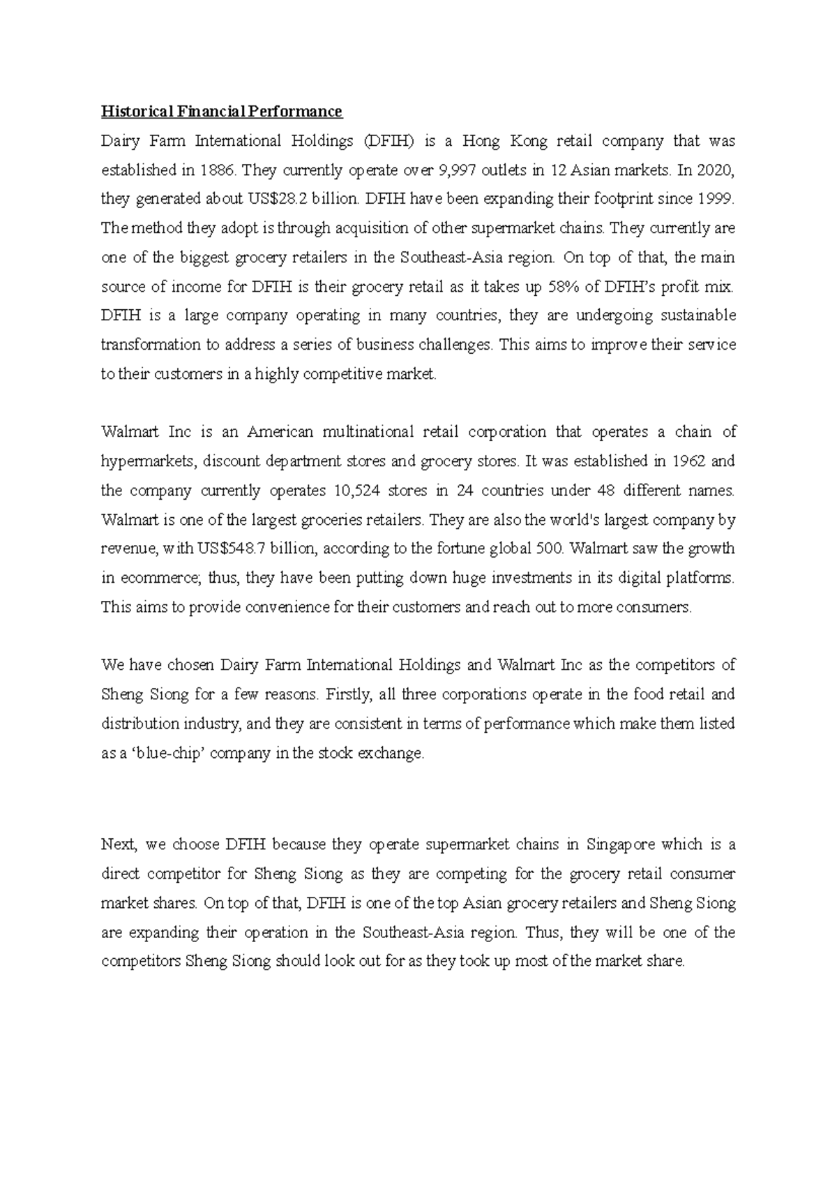 Historical Financial Performance - They currently operate over 9,997 ...