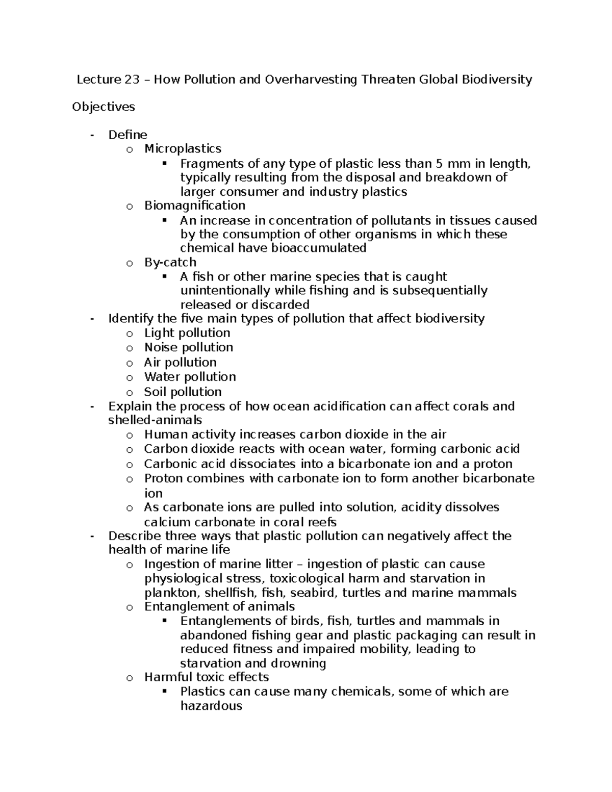 Lecture 23 - How Pollution and Overharvesting Threaten Global ...