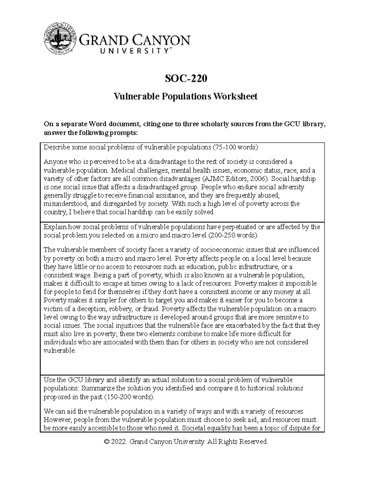 SOC-220 - Vulnerable Populations - SOC- Vulnerable Populations ...