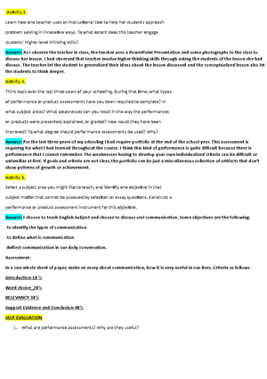 Lesson 4 POST TEST - POST TEST ANSWER - NAME: JILCY JANE O. DIAZ YEAR ...