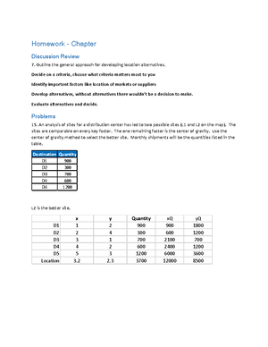 MSC 385 - Homework - Chapter 6 - DR PR - Homework - Chapter 6 Discussion Review Briefly describe ...