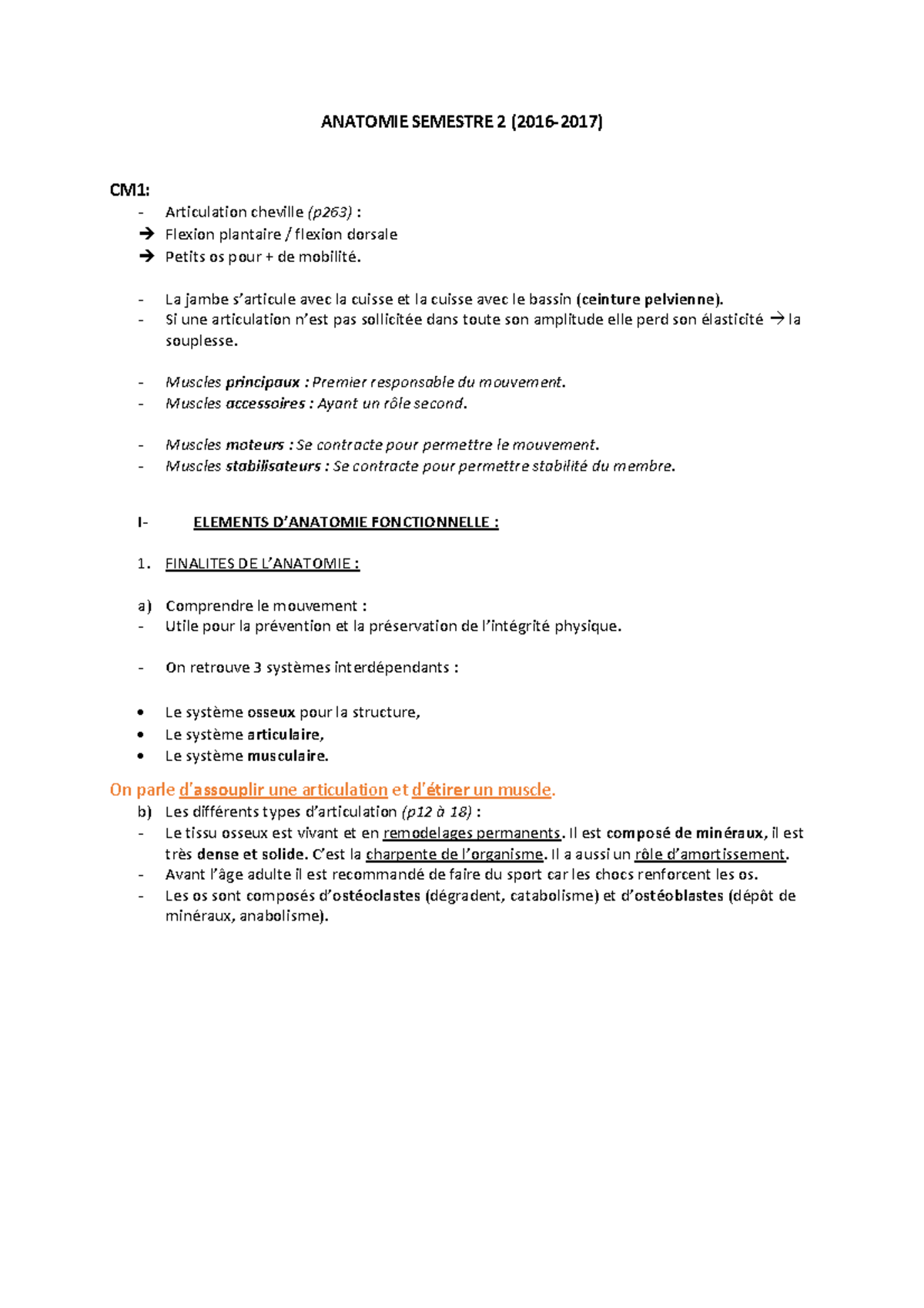 Anatomie Staps Semestre 2 Warning Tt Undefined Function 32 Warning Tt Undefined Function