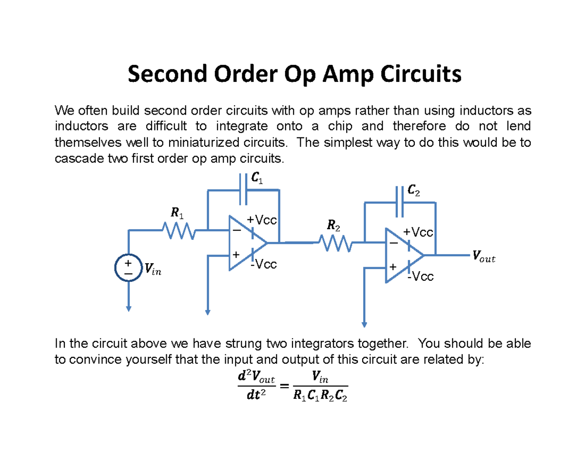 ECEN214Module 27(2nd Order Op Amp Circuits)notes - We often build ...