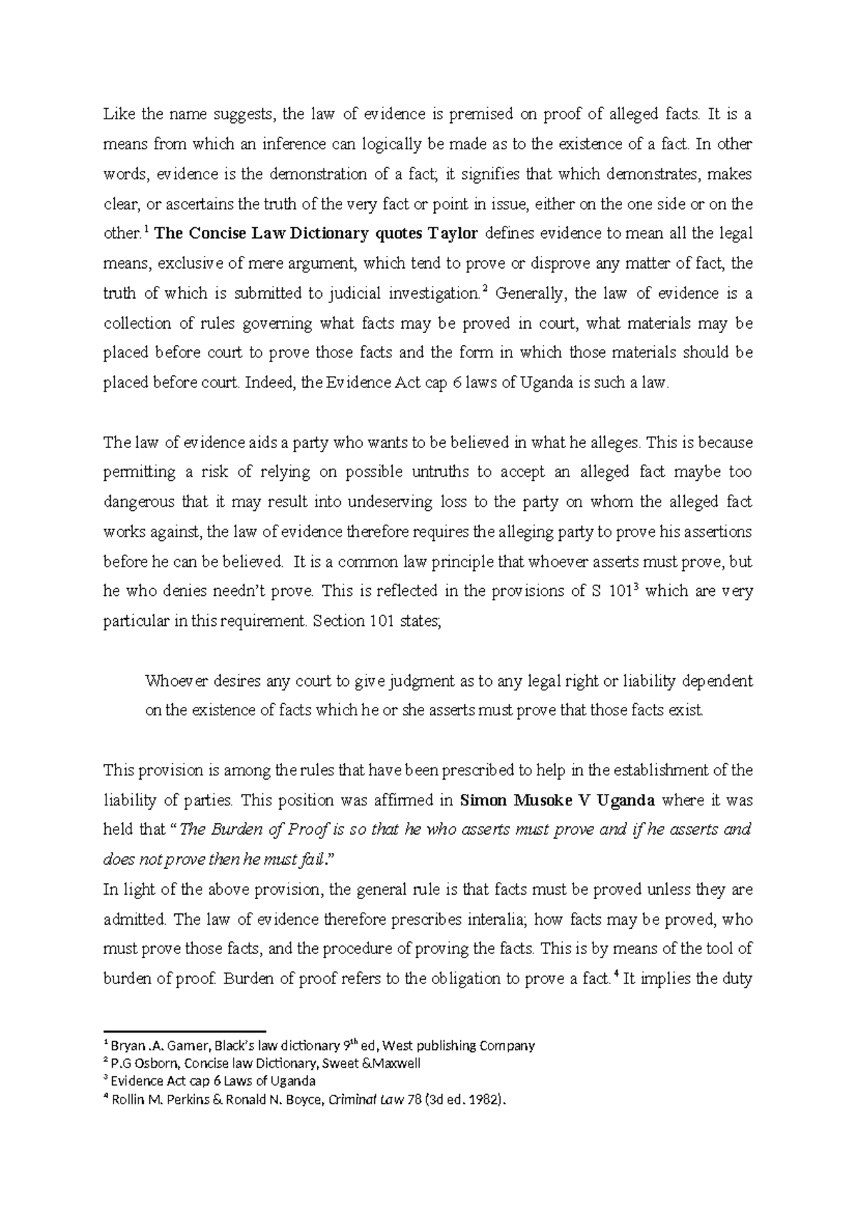 Burden of proof - good for reading - Like the name suggests, the law of ...