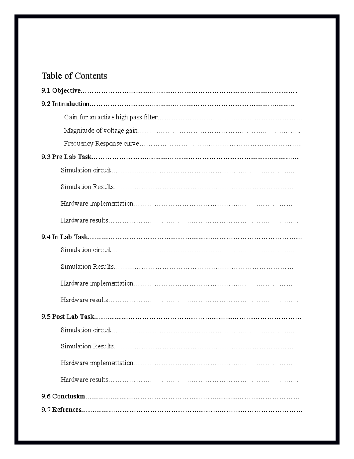 LAB NO 9 OF CIRCUIT ANALYSIS - Table of Contents 9 - Studocu