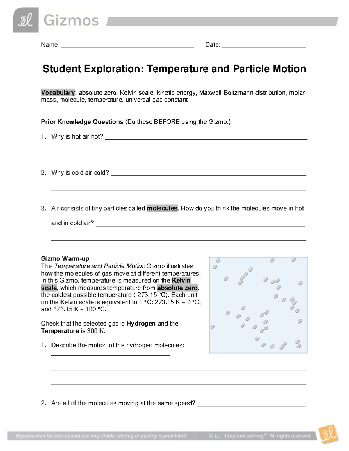 Temp Particle SE - Physics worksheet for summative grade - Name: - Studocu
