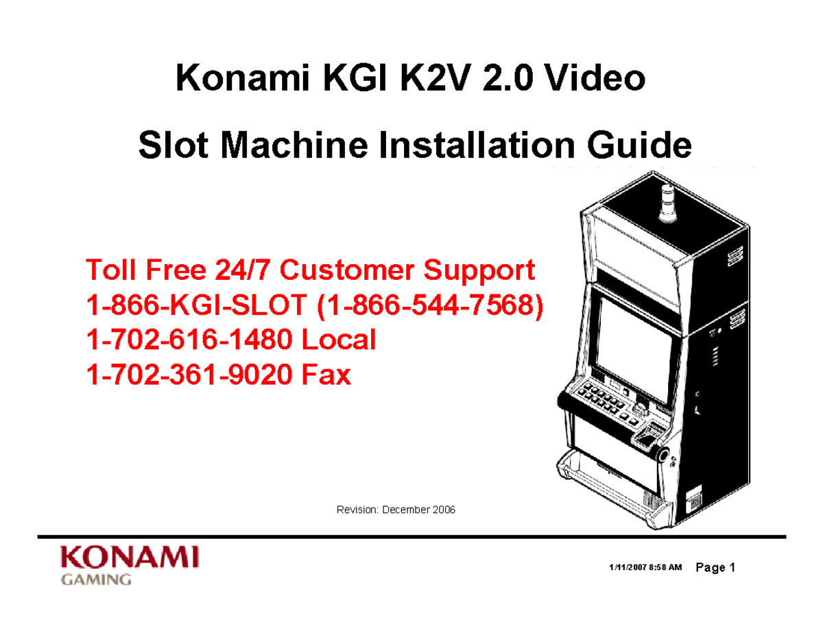 Konami K2V2.0 Installation Guide - ####### - Studocu