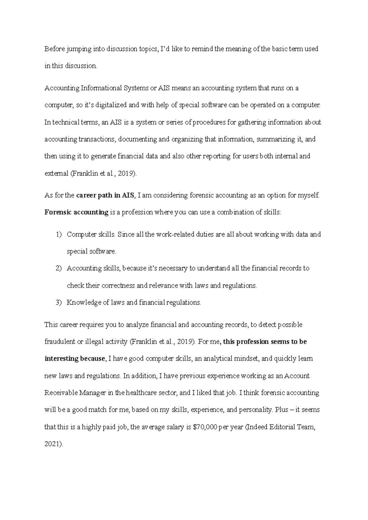 Discussion Forum Unit 4 - Before jumping into discussion topics, I’d ...