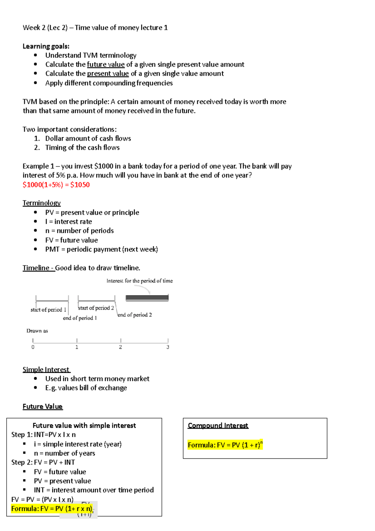 Week 2 - FBF - ... - Week 2 (Lec 2) – Time value of money lecture 1 ...