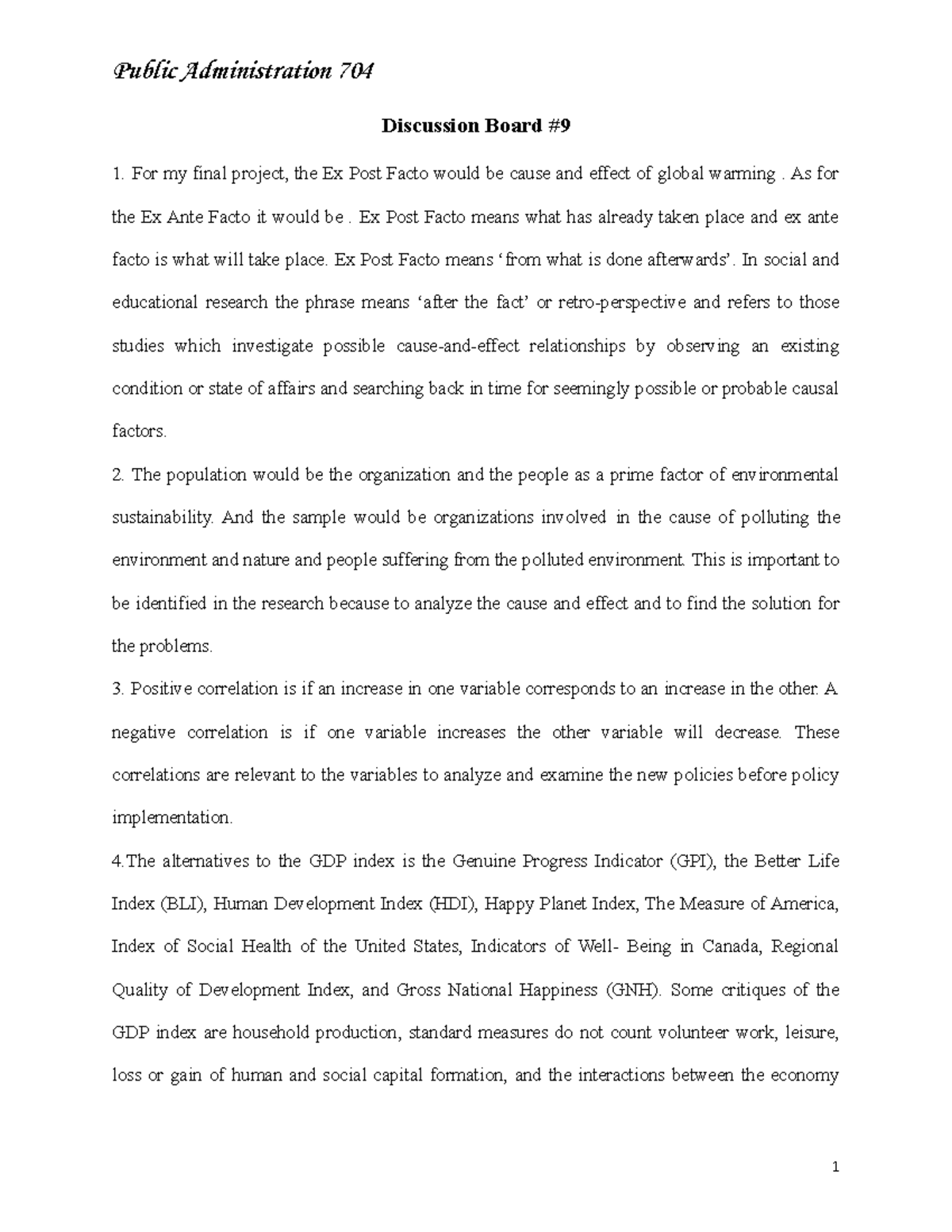 704 DB #9 - Lecture notes 9 - Public Administration 704 Discussion ...