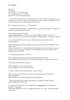 LV3 Zivilrecht - Aufgaben - Zivilrecht WS 2022/ RA Priv.-Doz. Dr ...