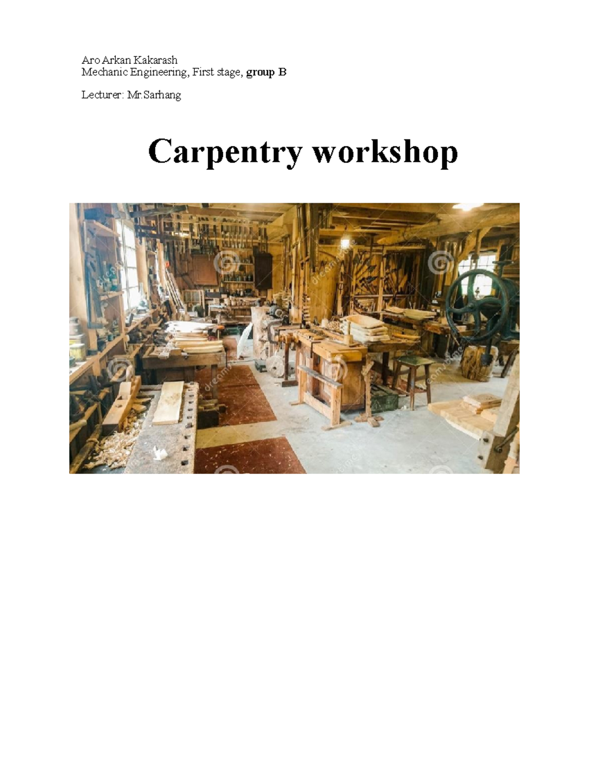 Carpentry-Workshop 1 - - Studocu