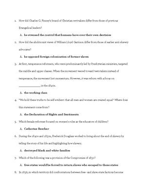 Quiz - Chapters 4 - 6 - Professor Stanfield - Which ideas of the ...
