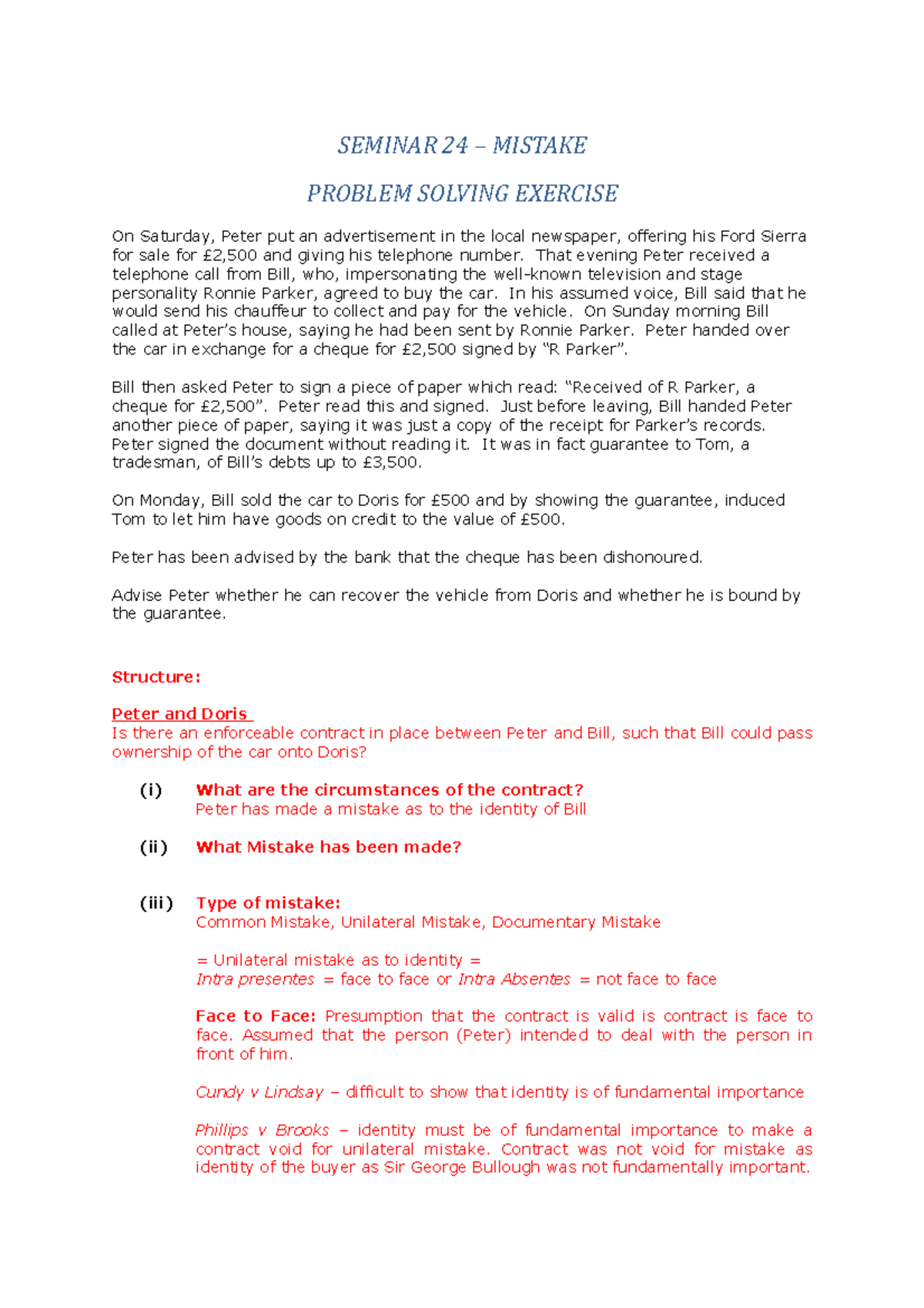 Seminar 24 Mistake Problem Solving 2020-21 - SEMINAR 24 – MISTAKE ...