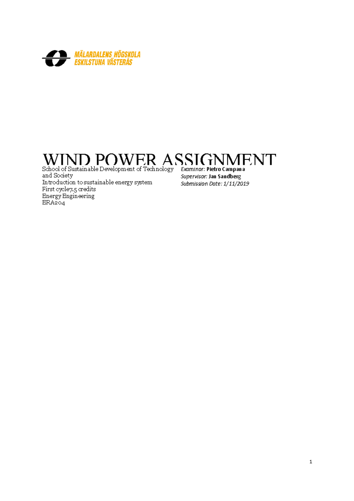 Wind assignment era204 - student 10 - WIND POWER ASSIGNMENT YU KA MAN ...