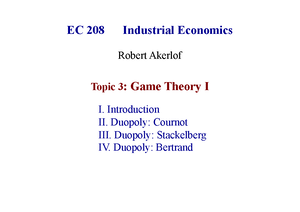 stttstetsetstetest - EC 208 Industrial Economics Robert Akerlof ...
