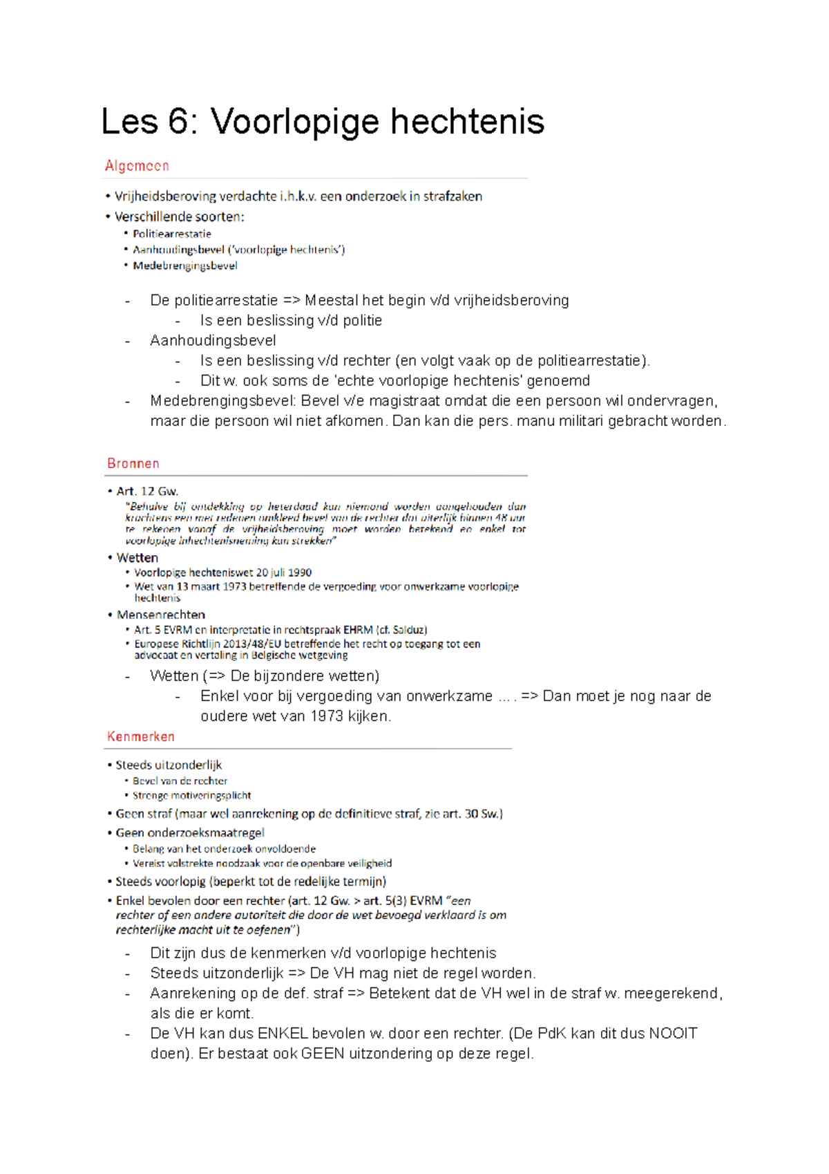 Les 6 Voorlopige hechtenis - Les 6: Voorlopige hechtenis De ...