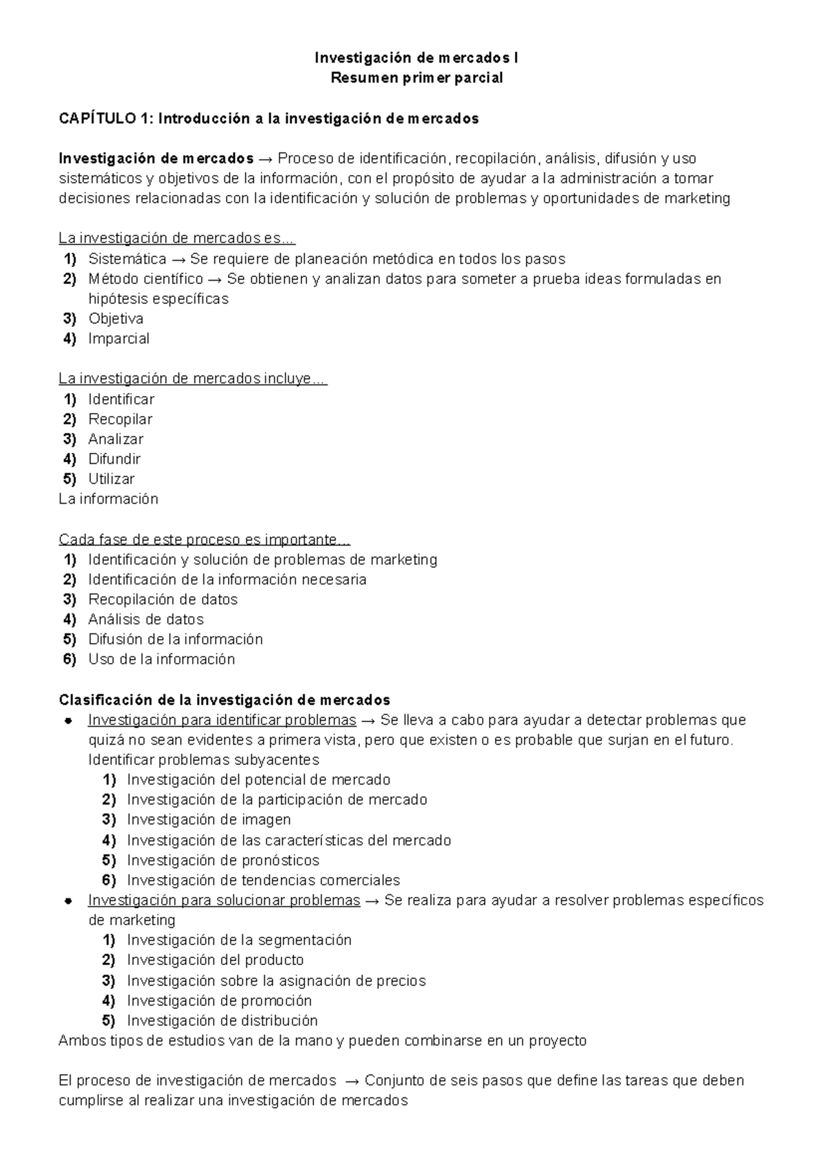 Resúmen del libro - hhhtt - Investigación de mercados I Resumen primer ...