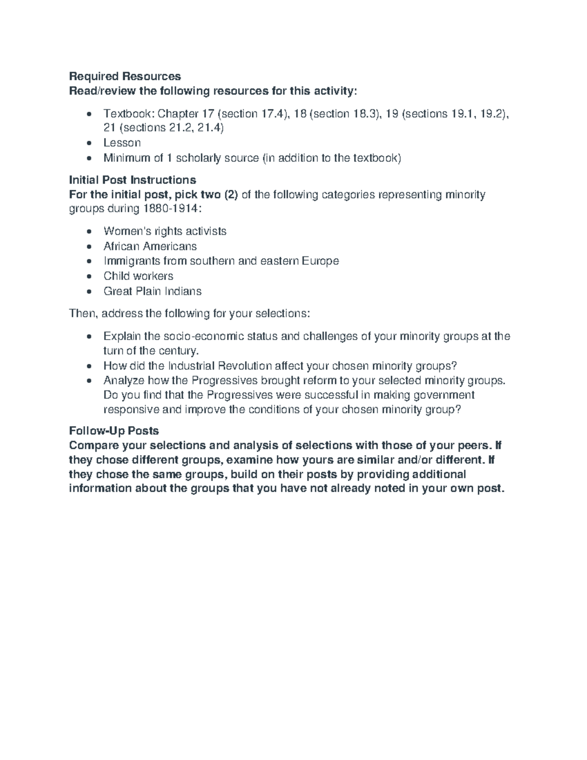 Week 5 discussion - Required Resources Read/review the following ...