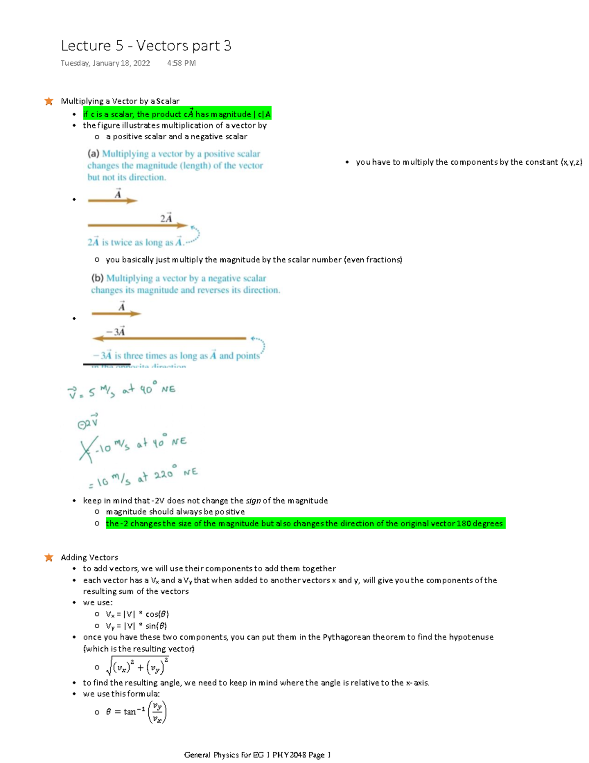 Vectors part 3 - Goes over how to multiply a vector by a scalar as well ...