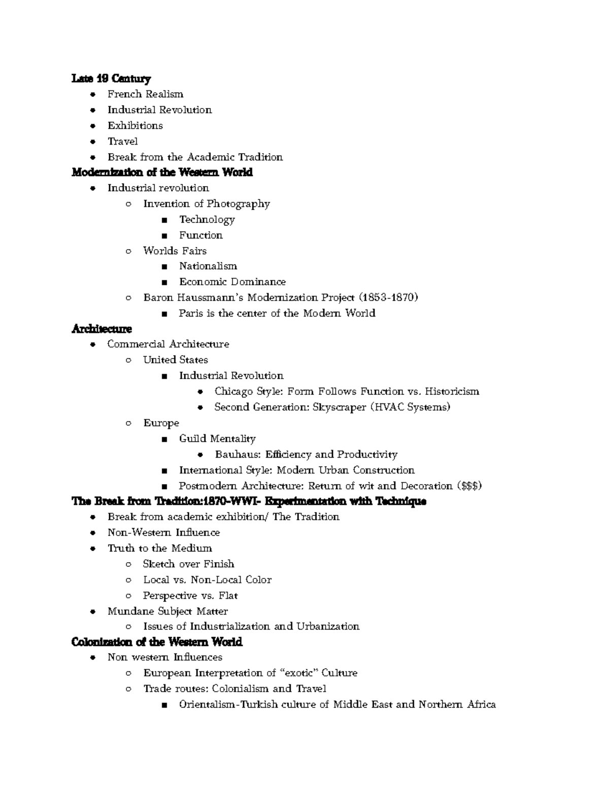 ARTH 136 Week #5 - notes from art history 136 - Late 19 Century French ...